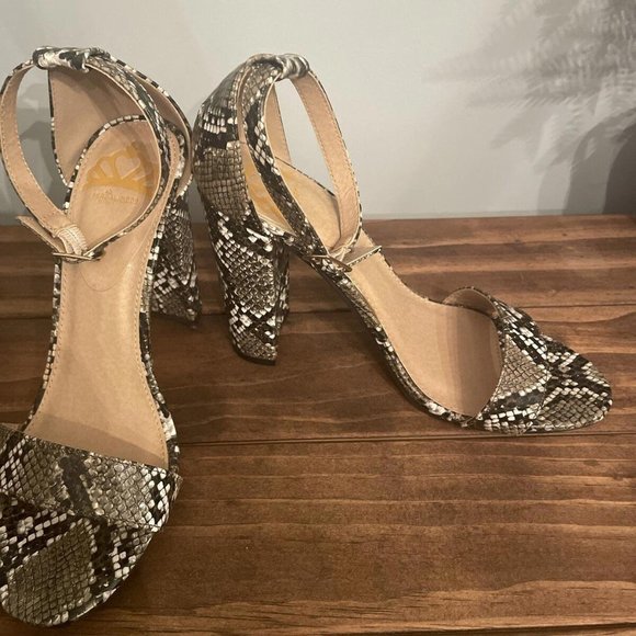 Fergalicious | Shoes | Fergalicious Faux Snakeskin Open Toe Ankle Strap ...
